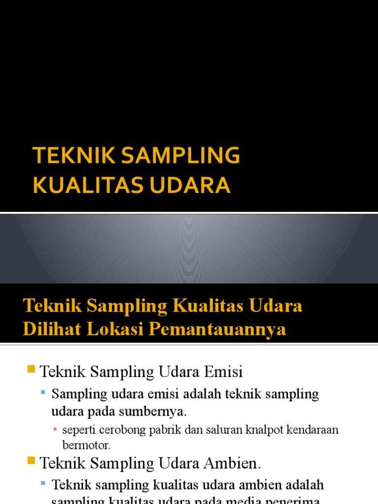 TEKNIK SAMPLING Udara Ambien | PDF