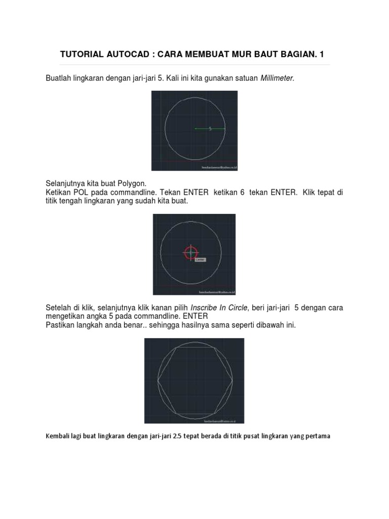 Cara Menggambar Mur-Baut | PDF