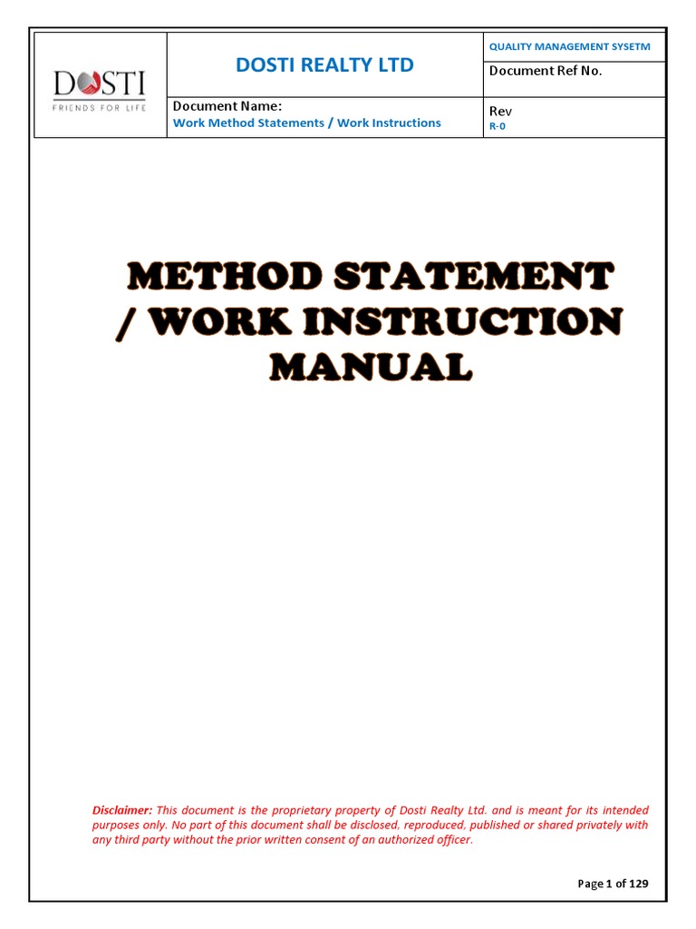 Method Statement Manual | PDF | Surveying | Road Method Statement Manual | PDF | Surveying | Road