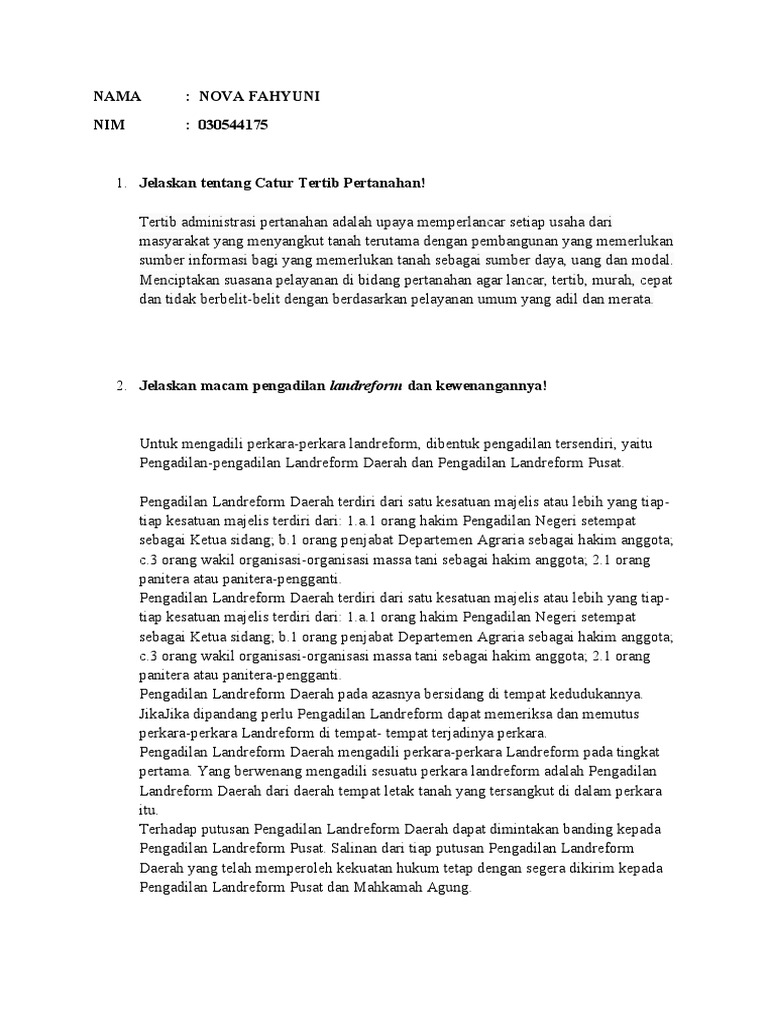 Tugas 2 Administrasi Pertanahan | PDF