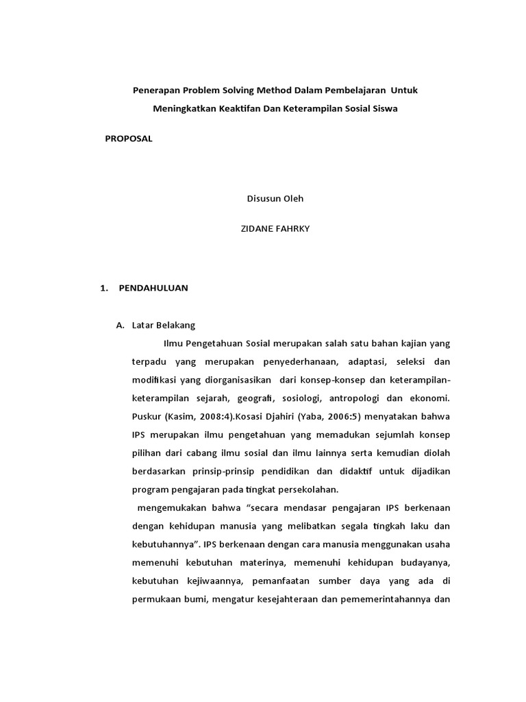 Penerapan Problem Solving dalam IPS | PDF