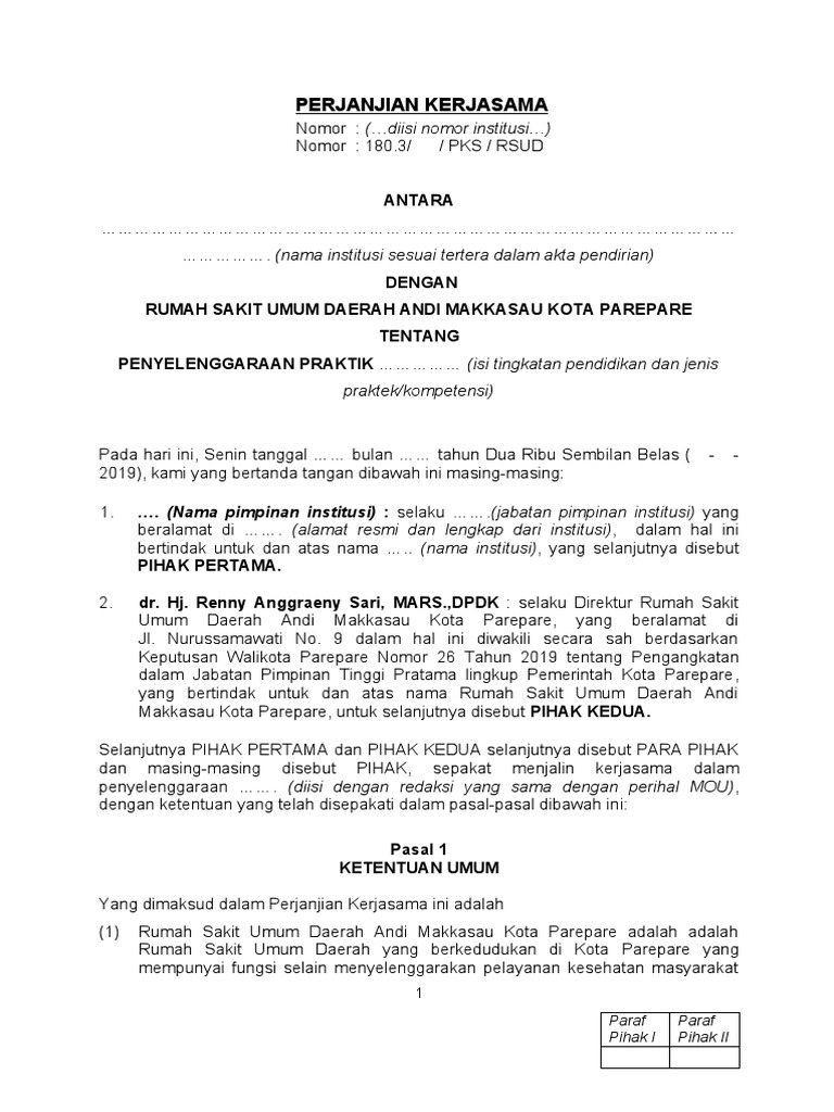 Format Mou Praktek Klinik Pdf