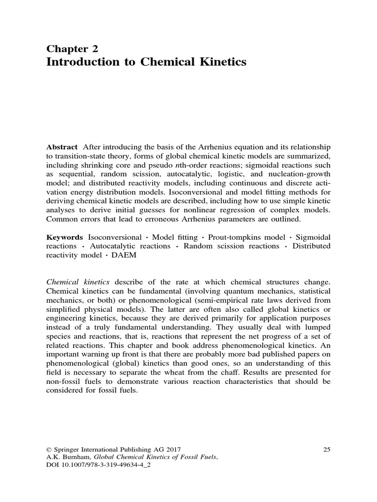 Introduction To Chemical Kinetics | PDF | Activation Energy | Errors ...