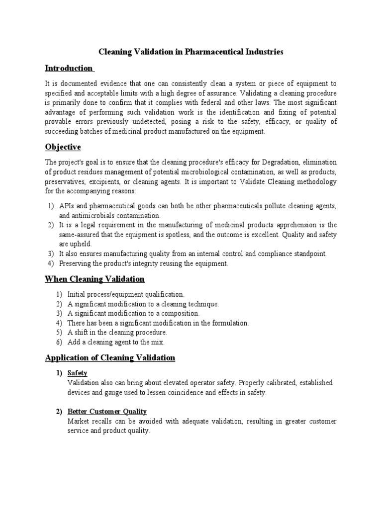 Cleaning Validation in Pharma Industry | PDF | High Performance Liquid ...