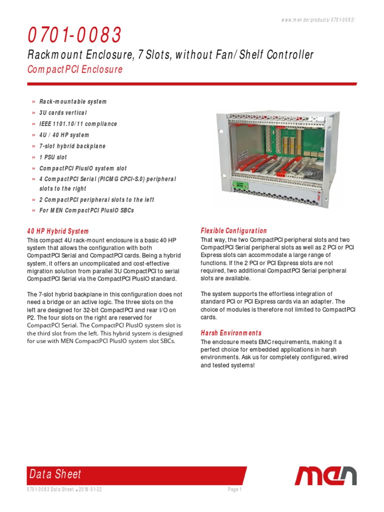 Rackmount Enclosure, 7 Slots, Without Fan/Shelf Controller | PDF ...