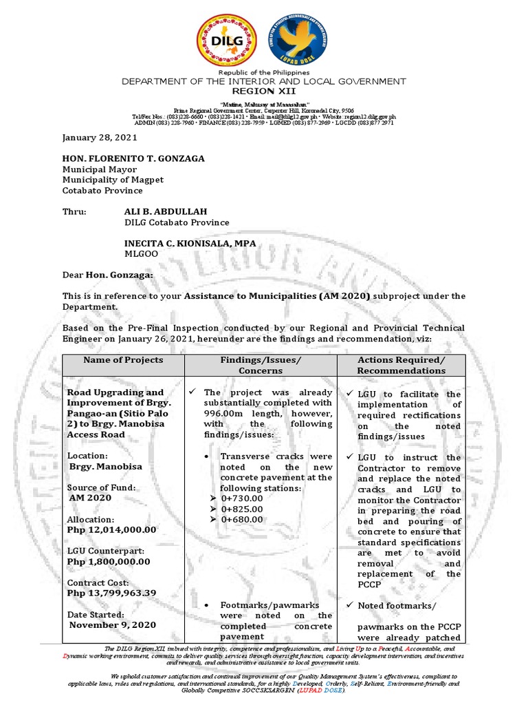Department of The Interior and Local Government: Region Xii | PDF ...
