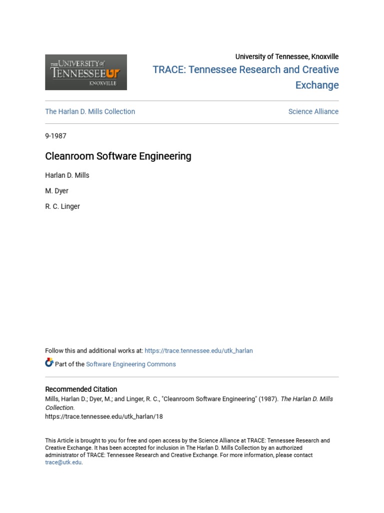 Cleanroom Software Engineering | PDF | Reliability Engineering | Formal ...