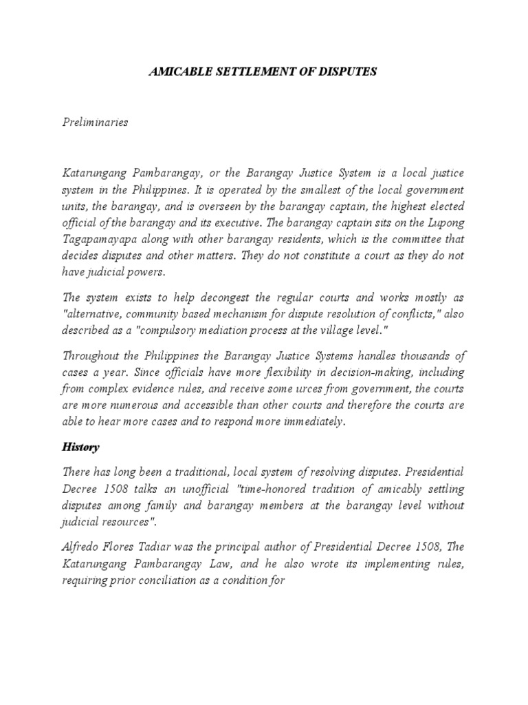 Amicable Settlement of Disputes | Download Free PDF | Common Law ...