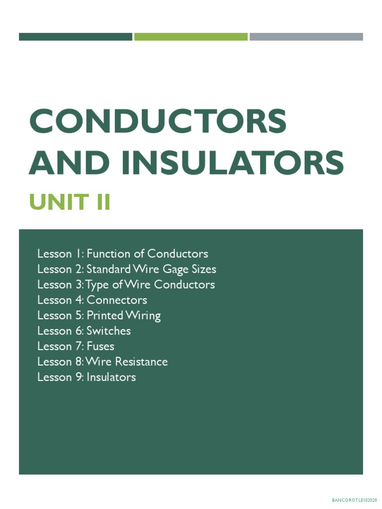 U2 L1 Function of Conductor | PDF | Electrical Resistance And ...