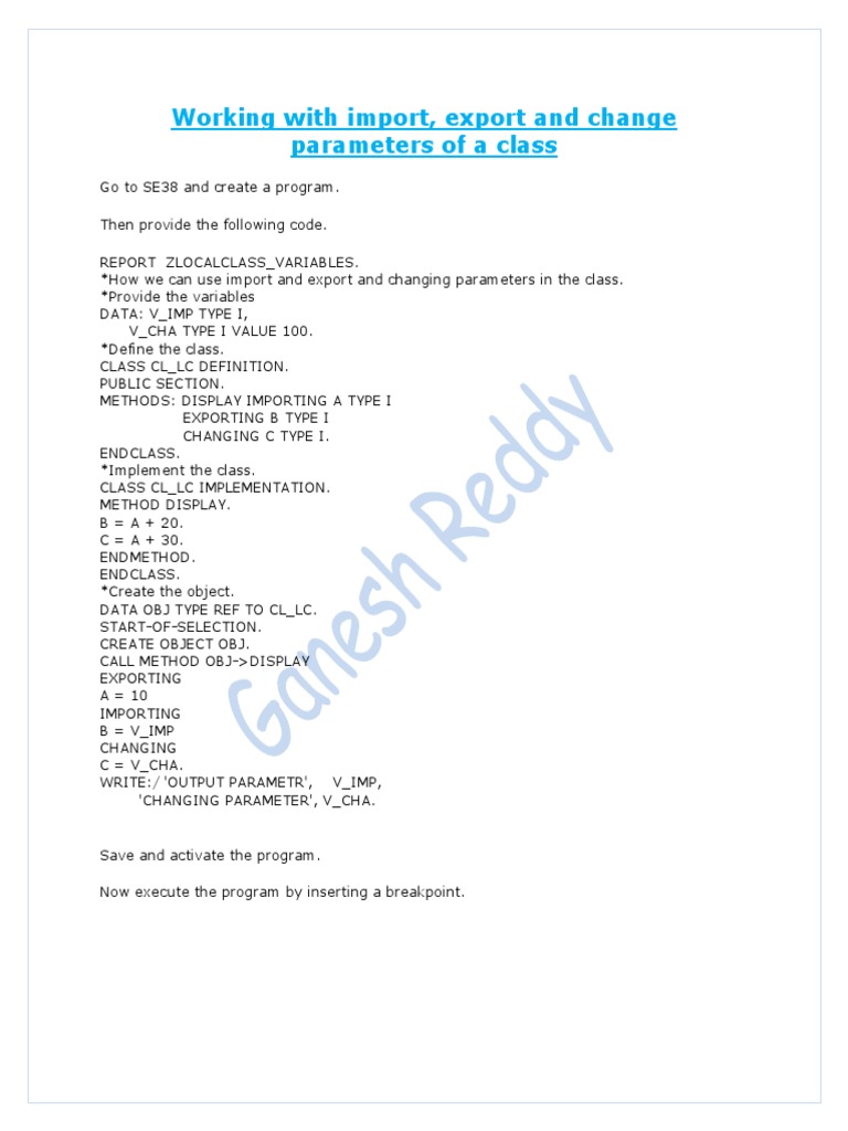 Object Oriented Abap Part2 Pdf Class Computer Programming Method Computer Programming 4153