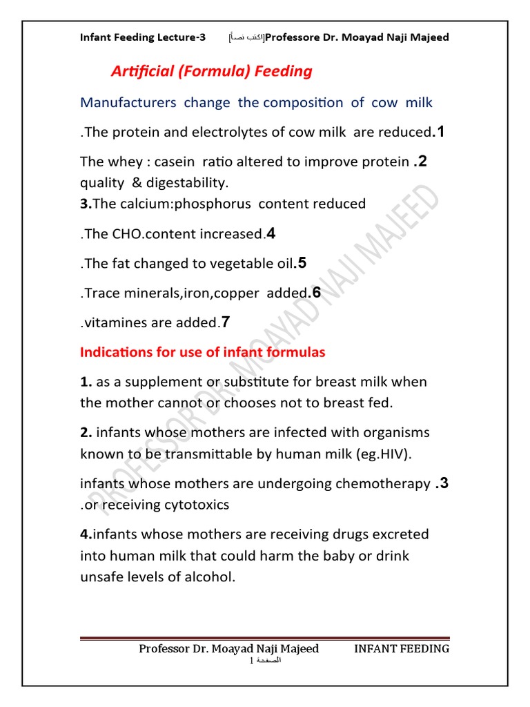 Infant Feeding - Lecture - 3 | PDF | Milk | Breast Milk