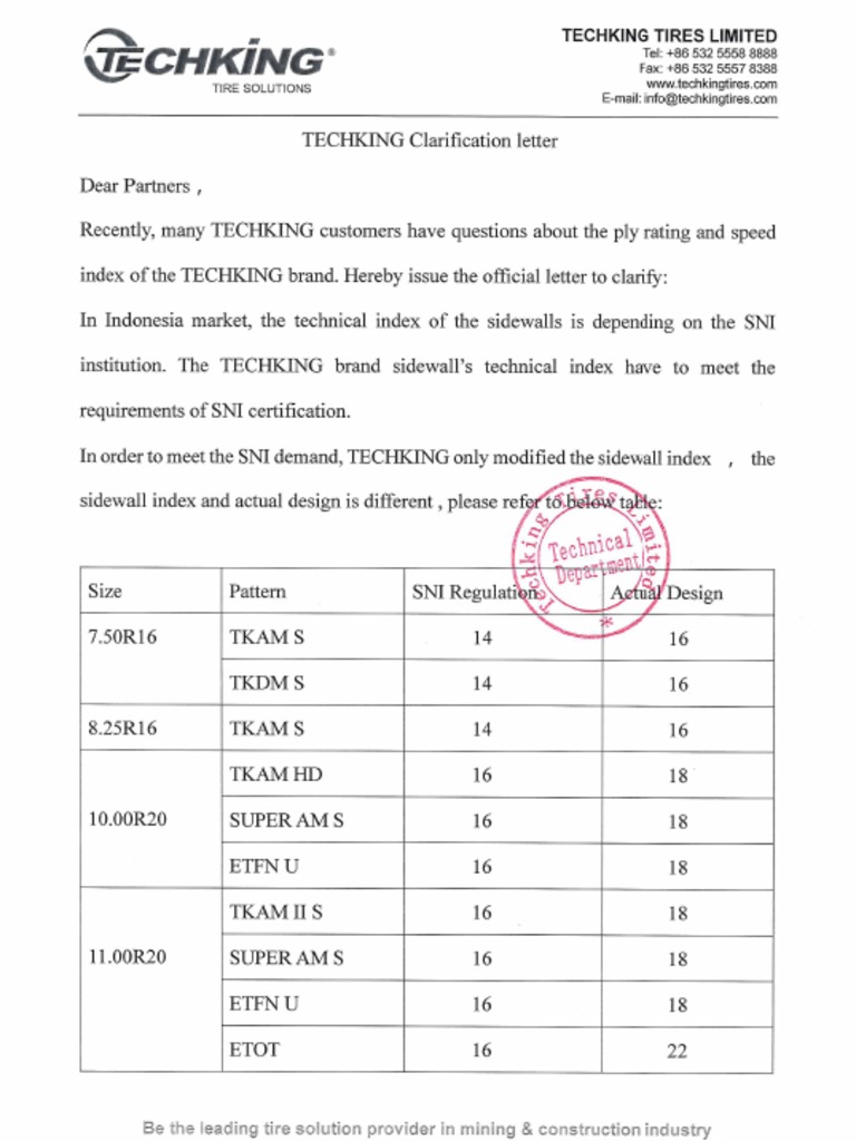 TECHKING Clarification Letter | PDF