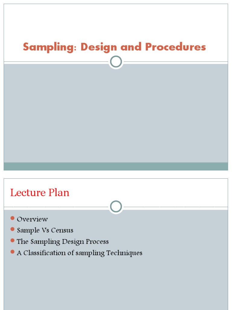 Sampling: Design and Procedures | PDF | Sampling (Statistics) | Stratified Sampling