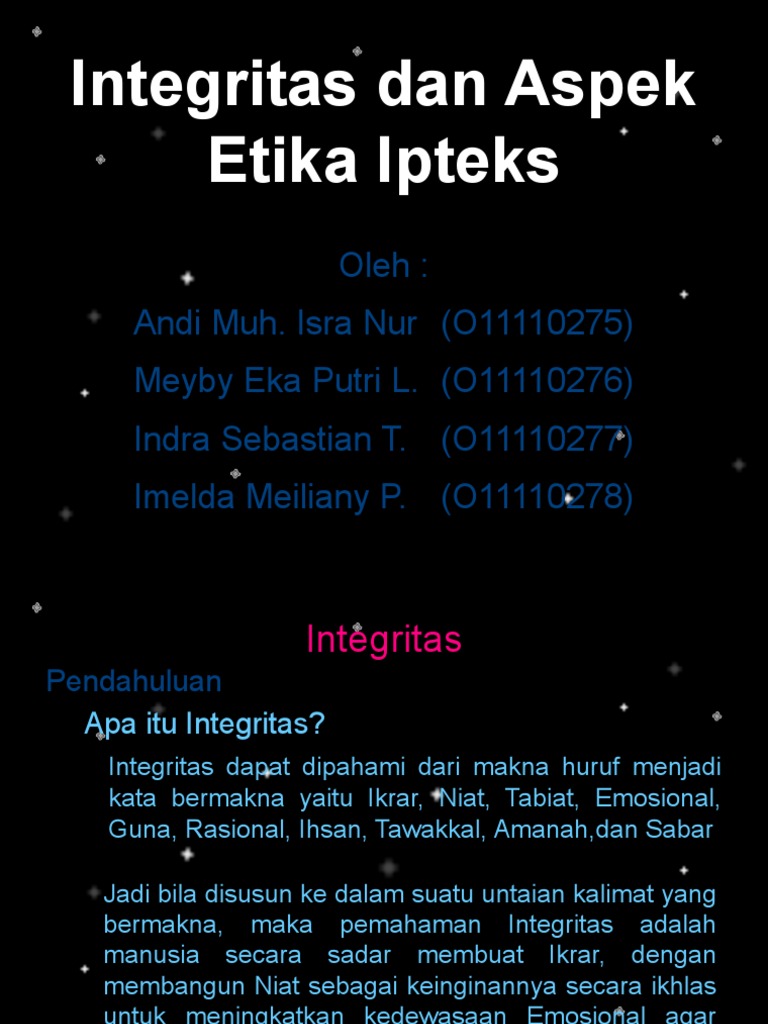 Integritas Dan Etika Ipteks | PDF | Filsafat