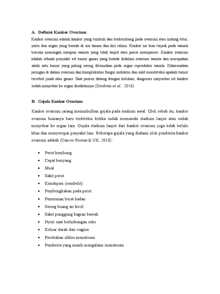 Gejala dan Stadium Kanker Ovarium | PDF | Pengembangan Diri | Kesehatan ...