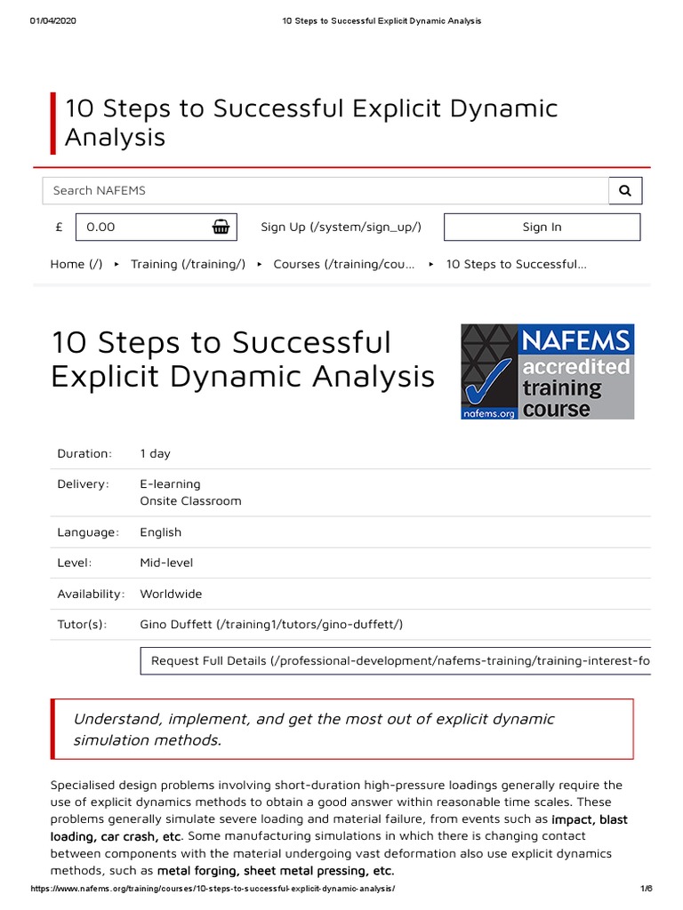 10 Steps To Successful Explicit Dynamic Analysis | PDF | Finite Element ...