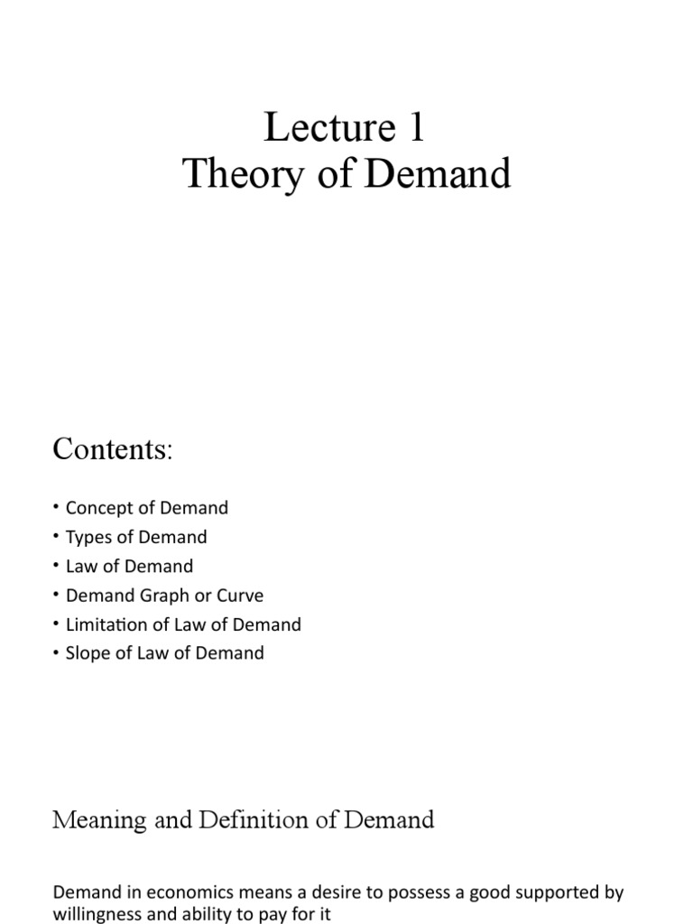 Theory of Demand | PDF | Demand | Demand Curve