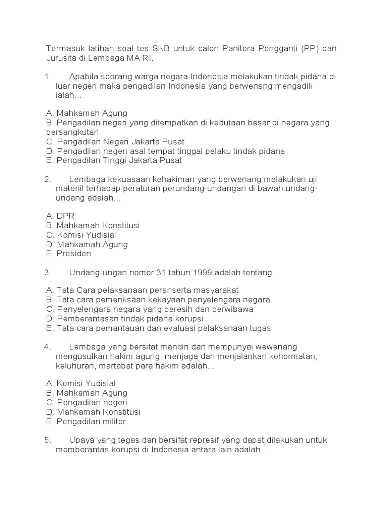 Latihan Soal - SKB | PDF