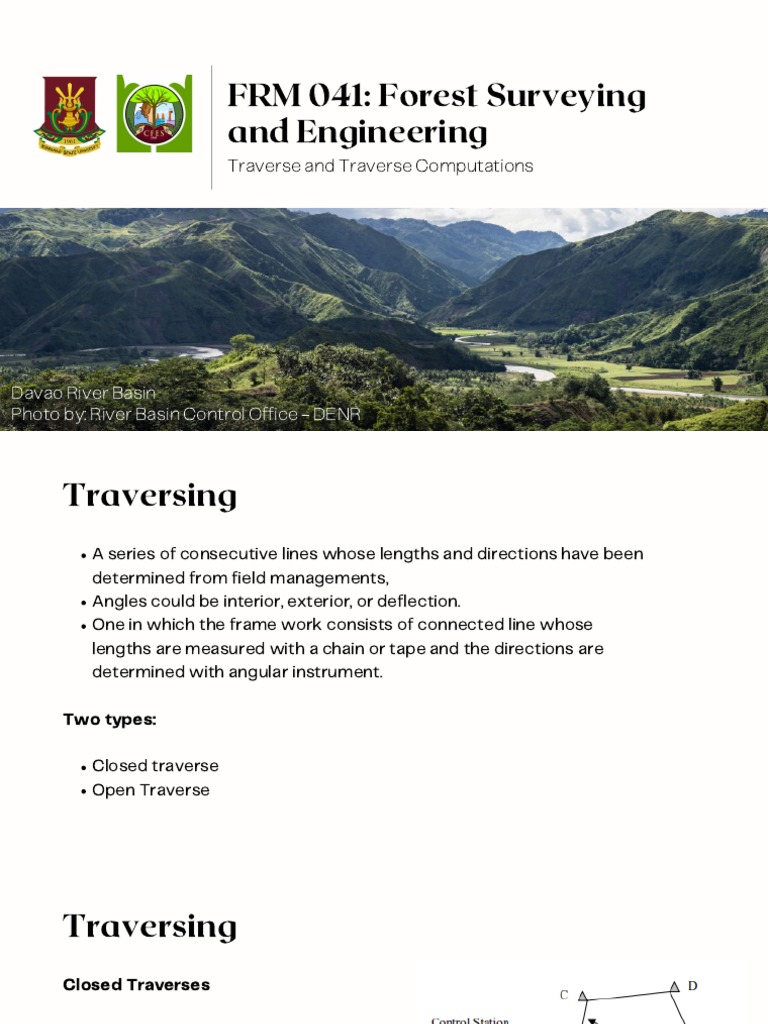 Traversing and Traverse Computations | PDF | Surveying | Latitude