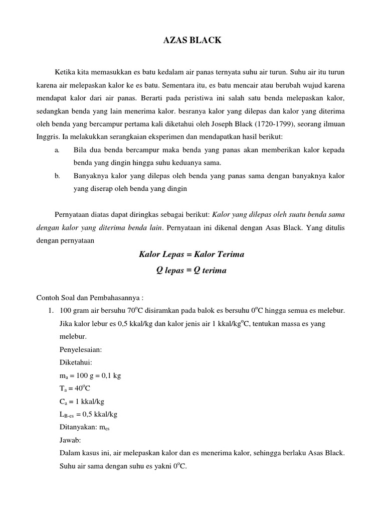 FISIKA - Materi Azas Black | PDF