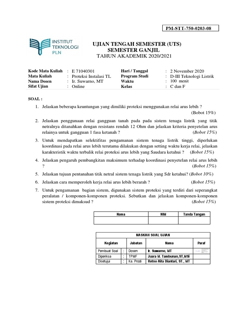 SOAL UTS 2020-2021 Kelas CNF | PDF