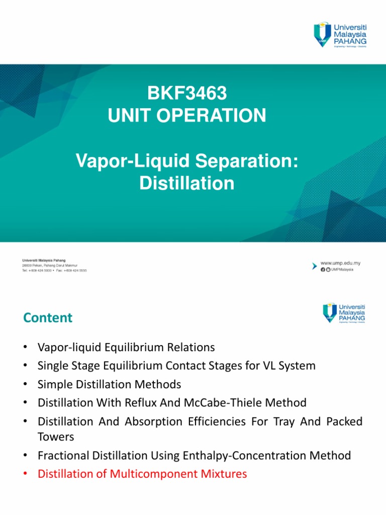 Note 6 - Multicomponent Distillation | PDF | Distillation | Analytical ...