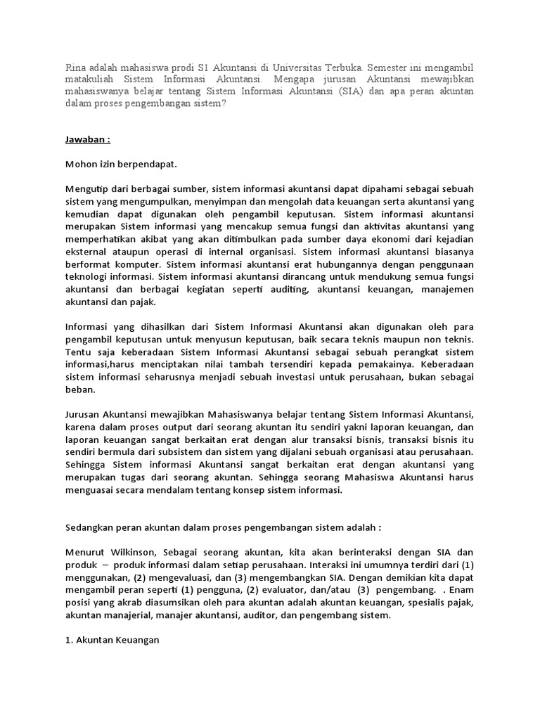 Diskusi 1 - Sistem Informasi Akuntansi | PDF