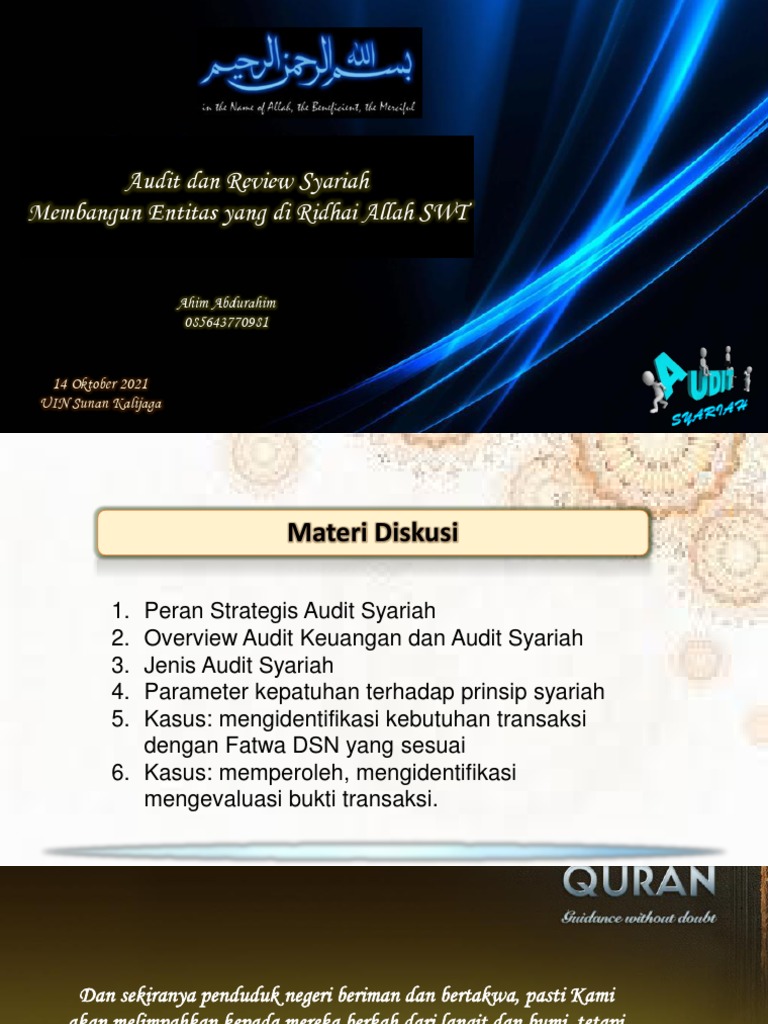 SAF 4th - Audit Syariah | PDF | Pengelolaan Keuangan & Uang