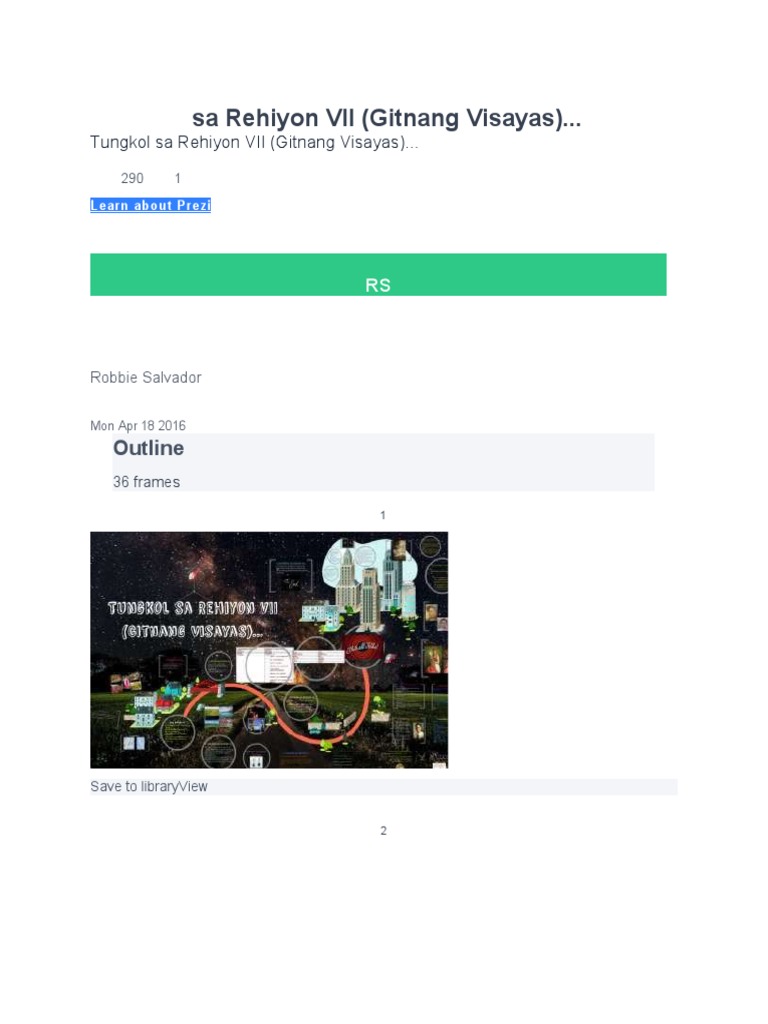 Panitikan NG Rehiyon VII | PDF