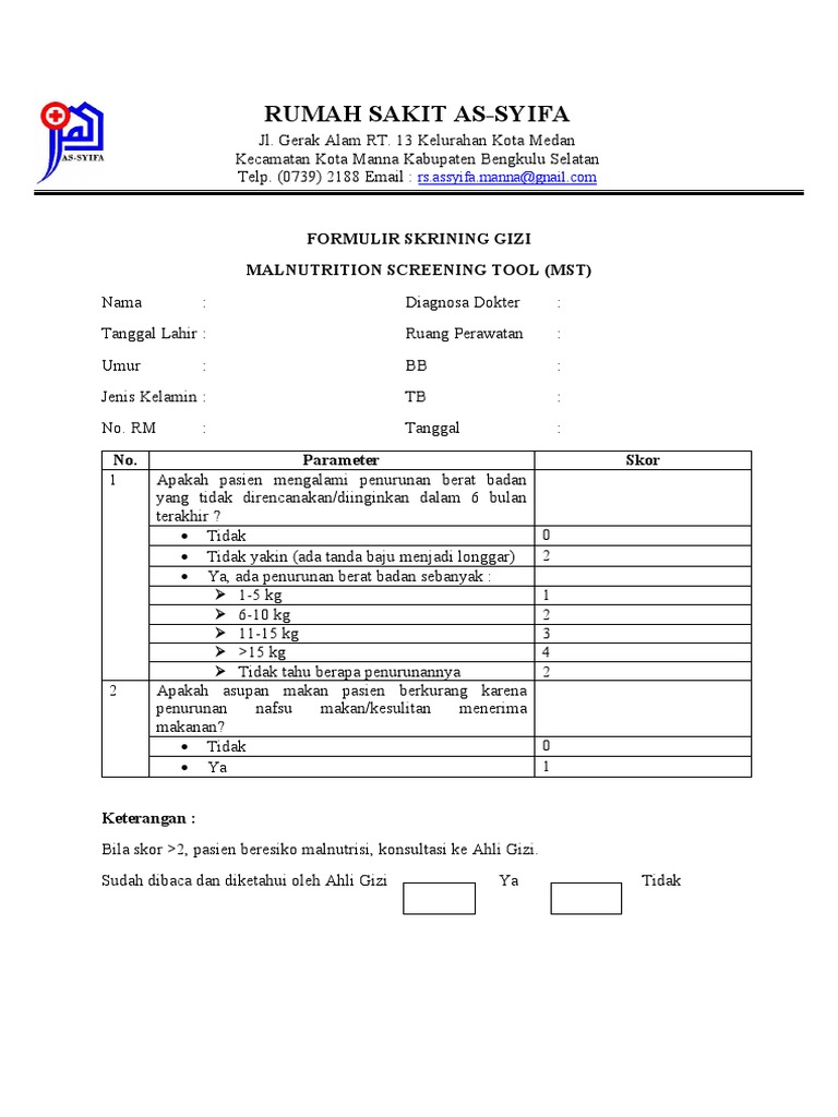 Formulir Skrining | PDF