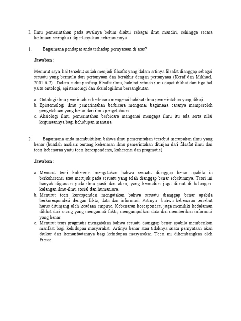 Tugas 1 IPEM4407 Metodologi Ilmu Pemerintahan | PDF