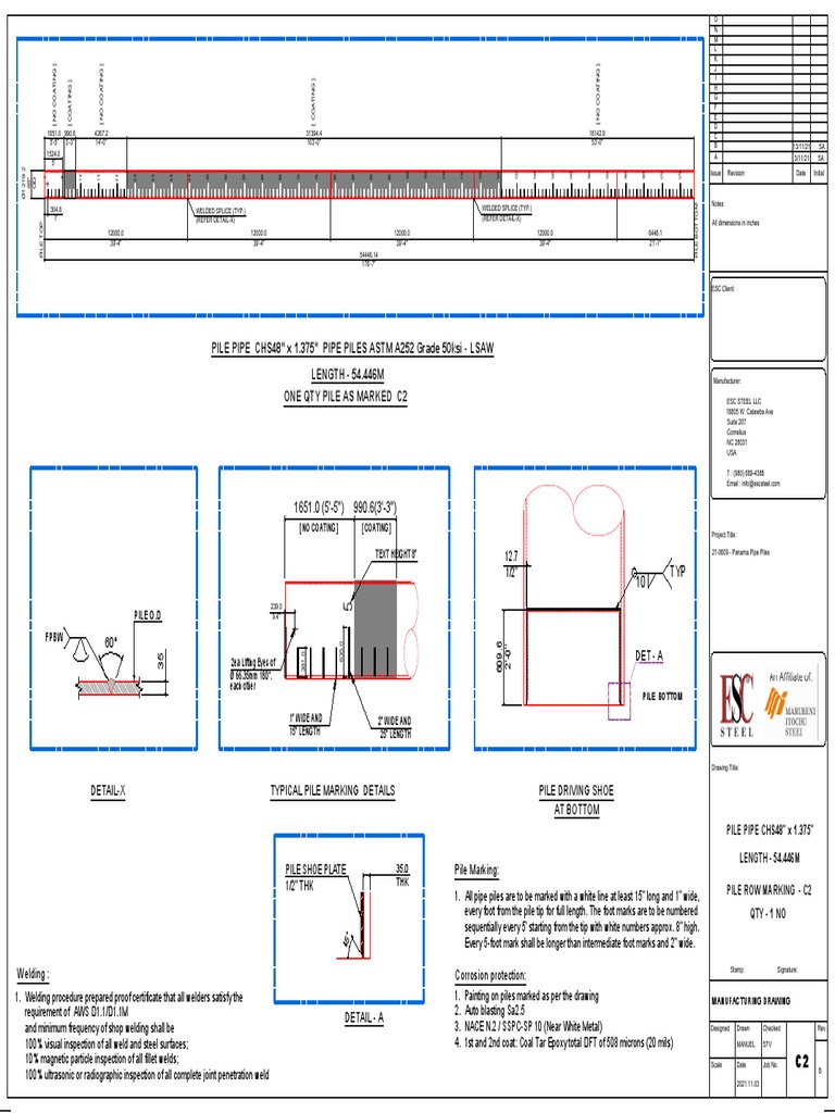 PILE PIPE CHS48 x1.375-C2 | PDF | Deep Foundation | Pipe (Fluid Conveyance)