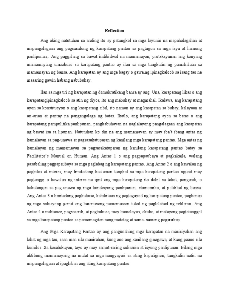 Reflection Sa Modyul 4 | PDF