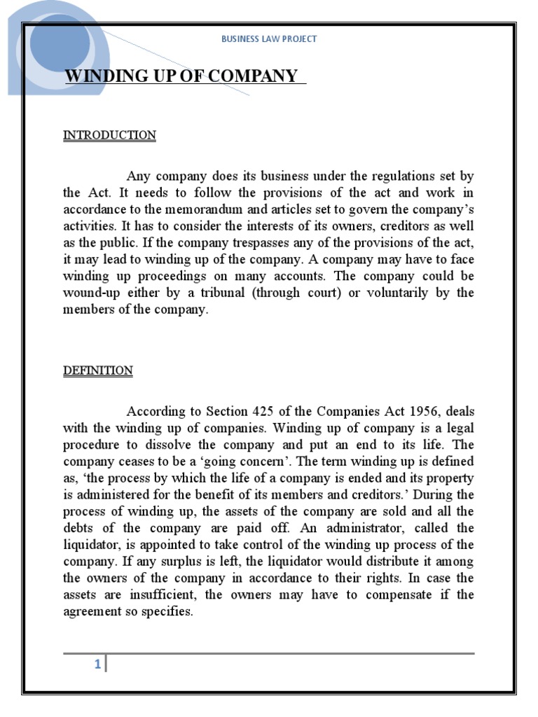 Company Winding Up Procedures | PDF | Liquidation | Common Law