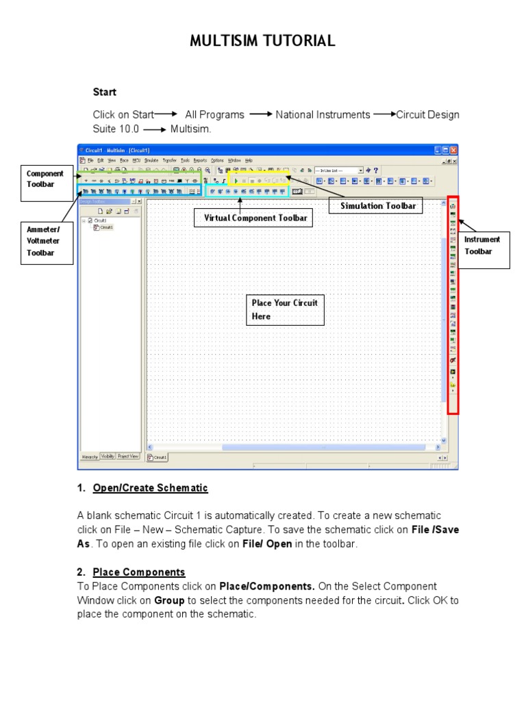 Multisim Tutorial: Component Toolbar | PDF | Electrical Network ...