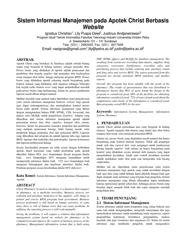 Sistem Informasi Manajemen Pada Apotek | PDF