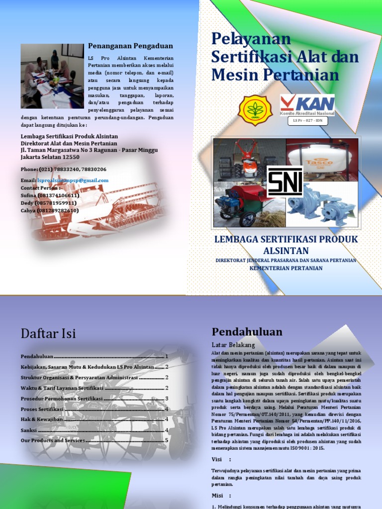 Booklet Sertifikasi Alsintan | PDF | Bisnis