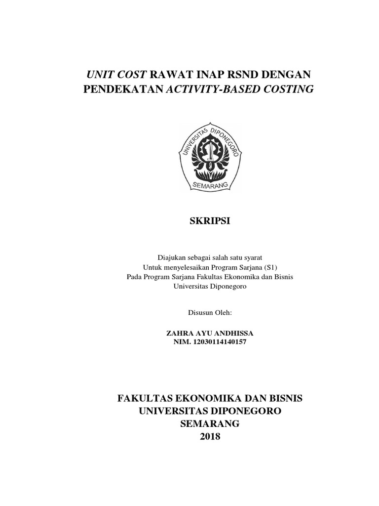 Skripsi Unit Cost Rawat Inap | PDF