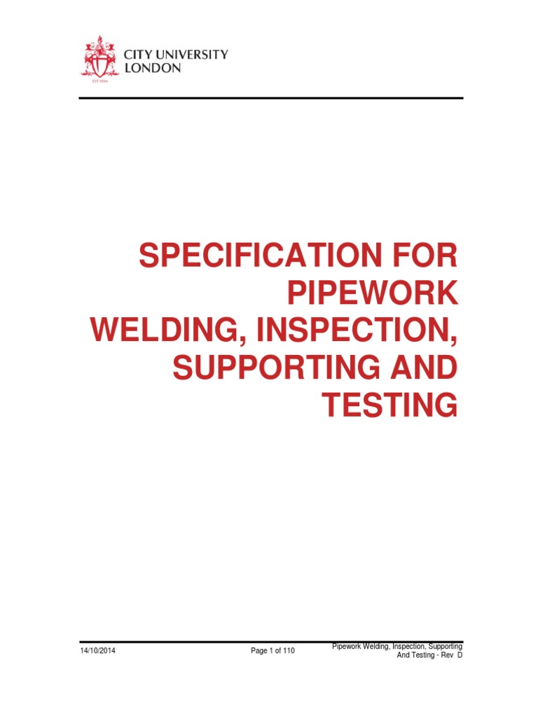2014 10 14 Pipework Specification | PDF | Pipe (Fluid Conveyance ...