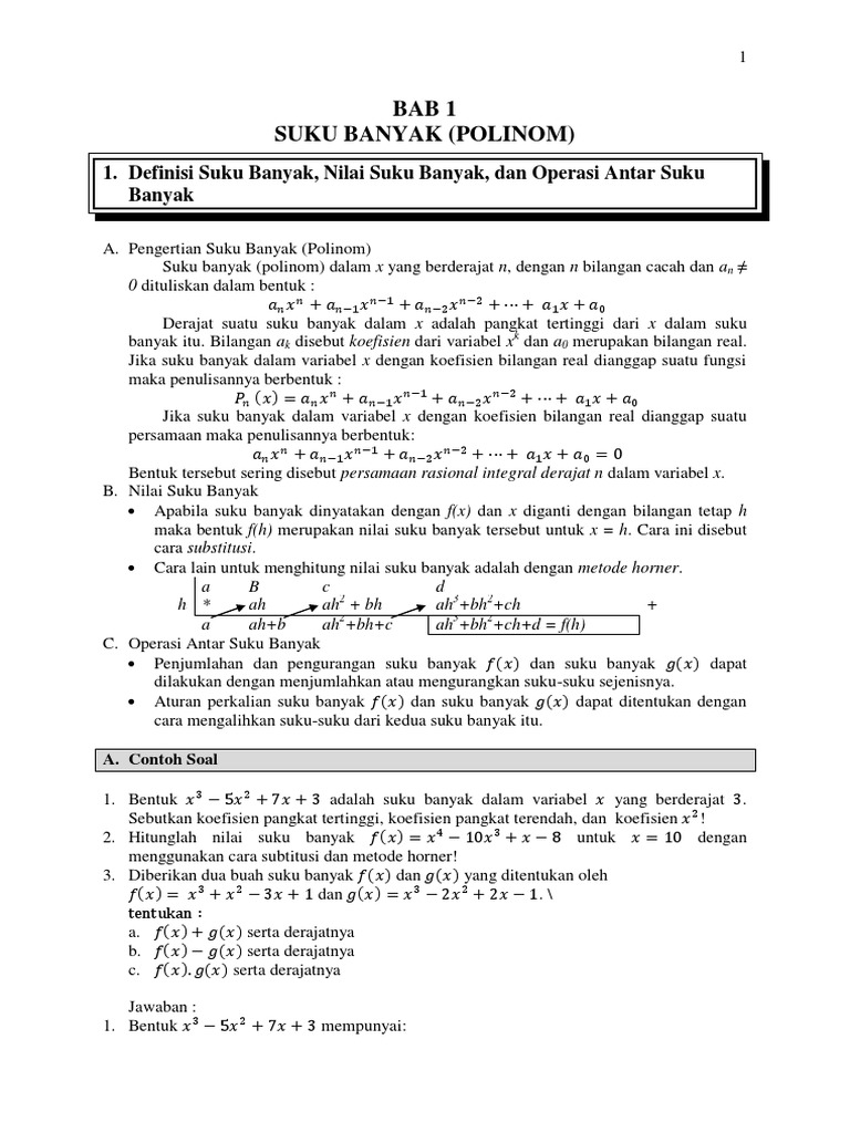 Modul Polinomial | PDF | Metode & Bahan Ajar