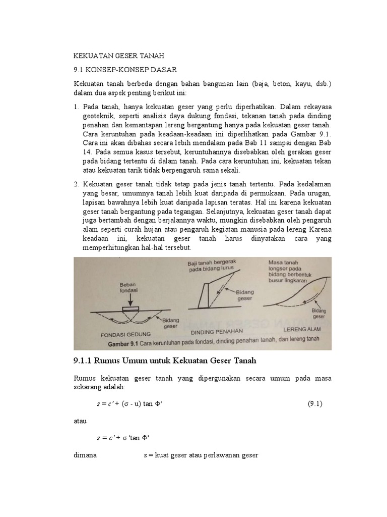 Kekuatan Geser Tanah dalam Geoteknik | PDF | Metode & Bahan Ajar ...