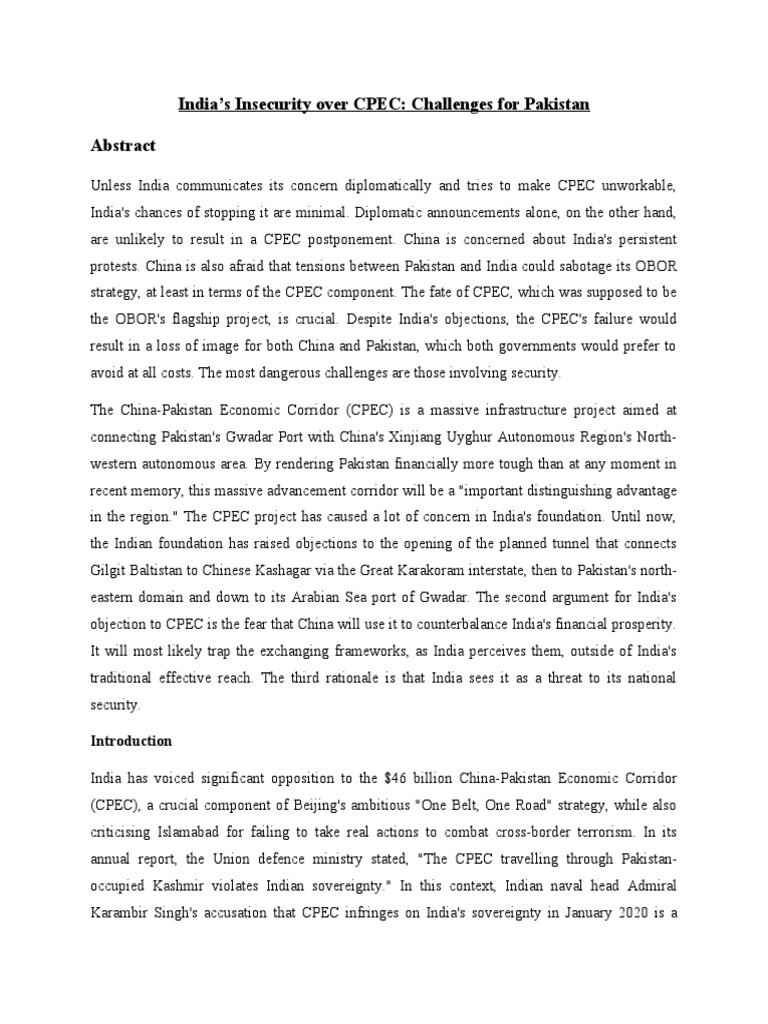 Cpec Final File | PDF | Pakistan | China