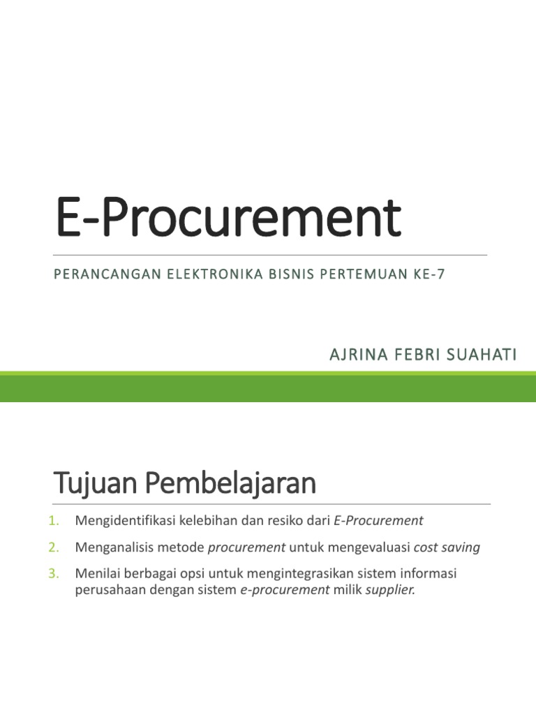 Pertemuan Ke-7 (E-Procurement) | PDF