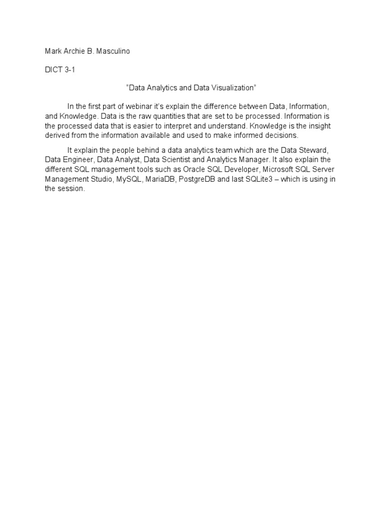 Data Analytics And Data Visualization Pdf