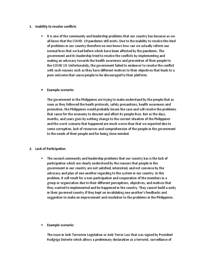 The Failures of Leadership and Lack of Unity in Resolving Conflicts and ...