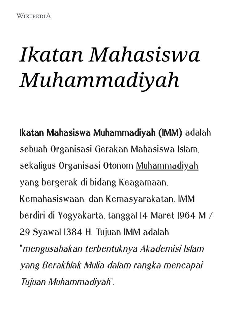 Ikatan Mahasiswa Muhammadiyah - Wikipedia Bahasa Indonesia ...