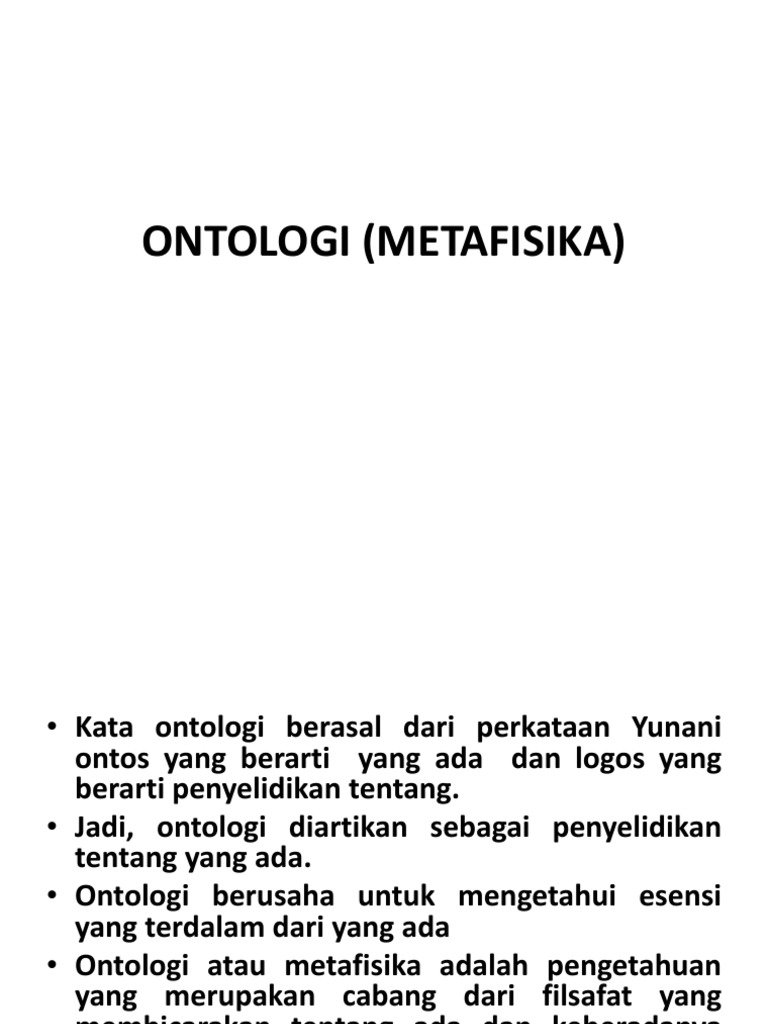 Ontologi (Metafisika) | PDF