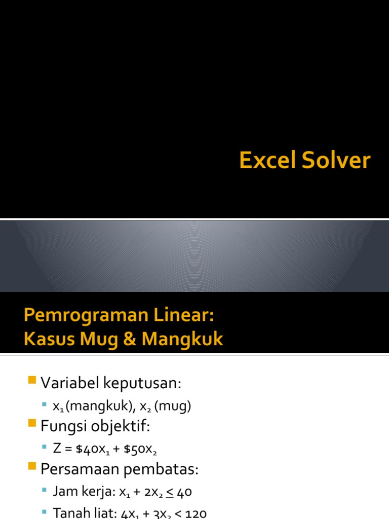 LP Solver Excel | PDF