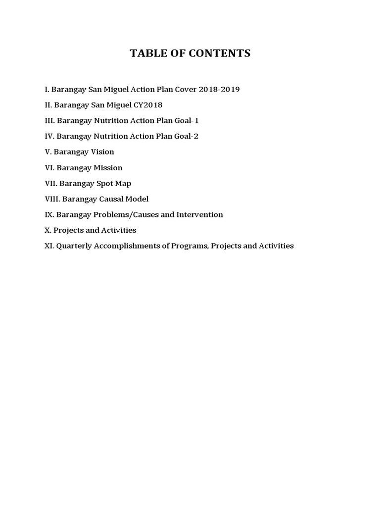 Table of Contents Bnap | PDF