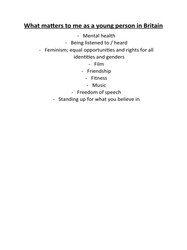 What Matters To Me | PDF